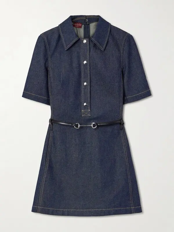 Gucci Belted Denim Mini Dress