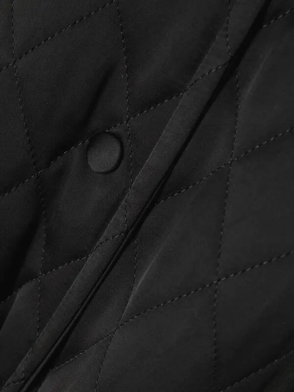 Another Tomorrow Quilted Satin Vest - Black
