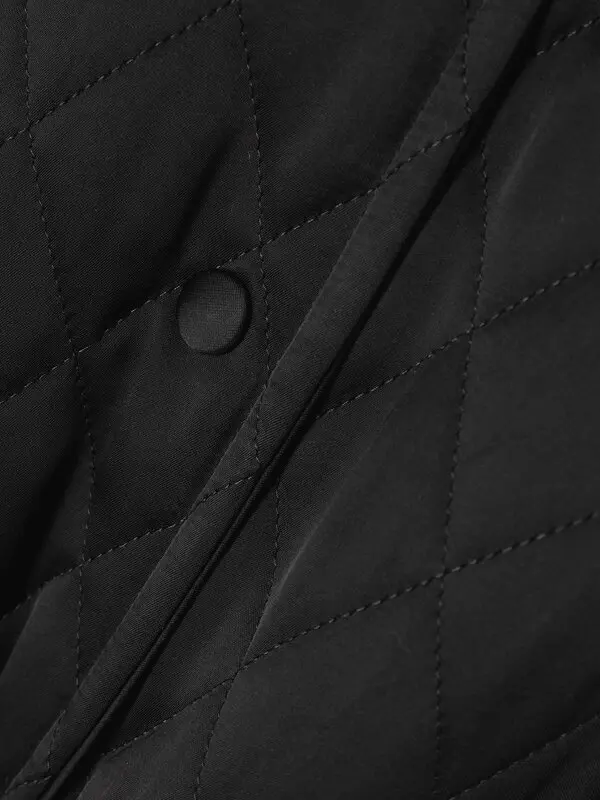 Another Tomorrow Quilted Satin Vest - Black