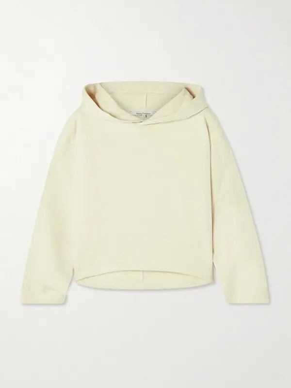 Another Tomorrow Cropped Organic Cotton-blend Jersey Hoodie