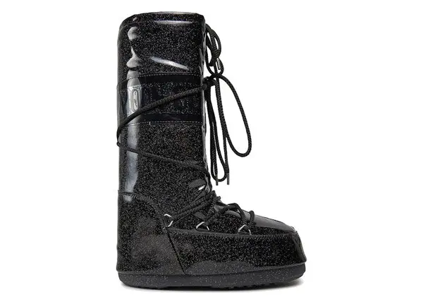 Moon Boot Icon Glitter Boots - Black