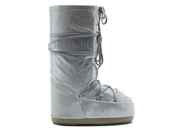 Moon Boot Icon Glitter Boots - Silver
