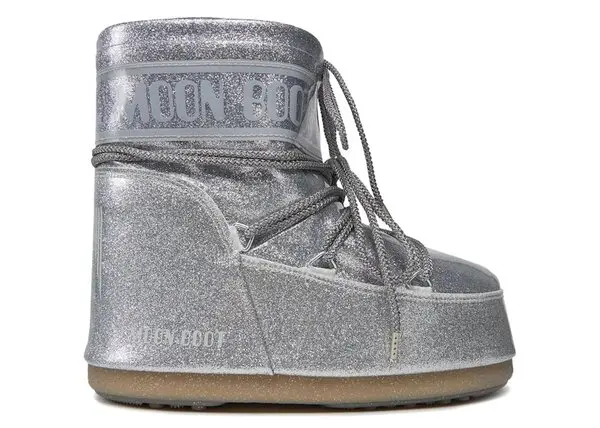 Moon Boot Icon Glitter Low Boots - Silver