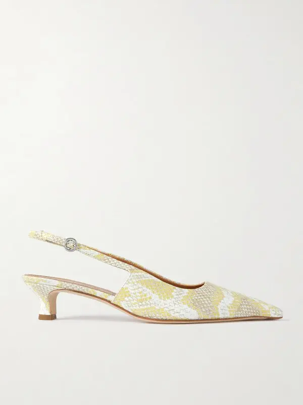 AeydĒ Catrina Snake-effect Slingback Pumps - Animal Print