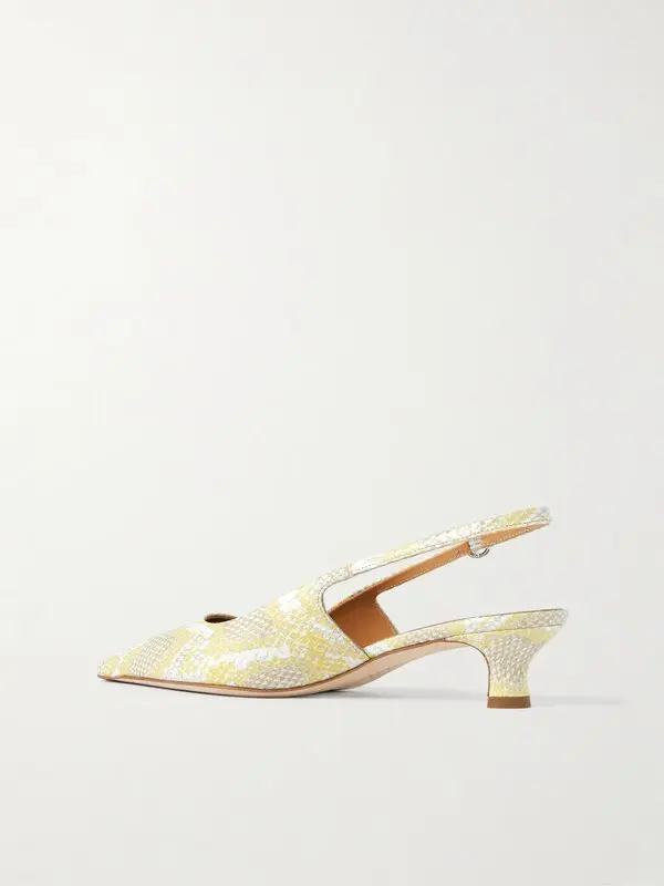 AeydĒ Catrina Snake-effect Slingback Pumps - Animal Print