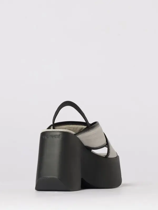 VIC MATIE Heeled Platform Sandals - Black