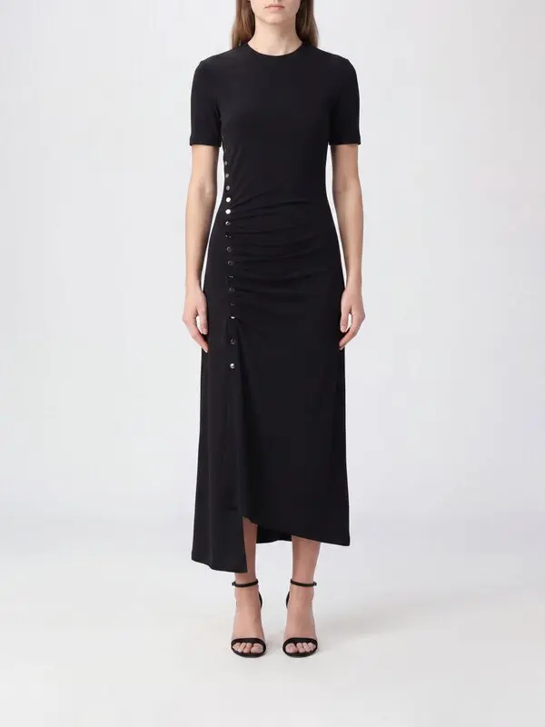 Rabanne Maxi Dress With Button Detail - Black