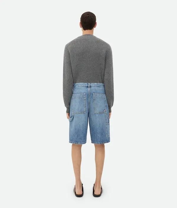 Bottega Veneta Vintage Indigo Wash Cargo Denim Shorts