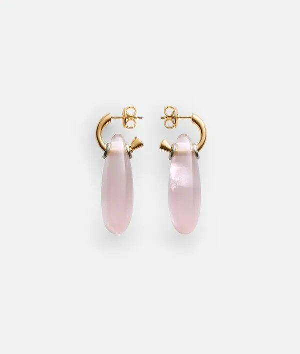 Bottega Veneta Ellipse Small Earrings - Pink Quartz