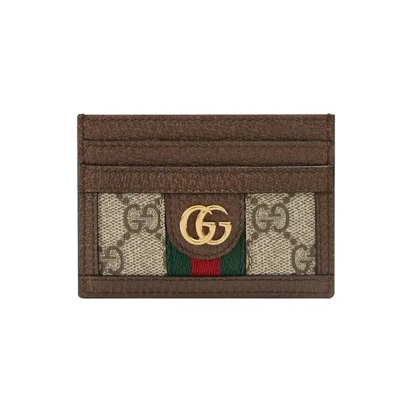 Gucci Gg Supreme Ophidia Large Card Case 'beige/ebony - Brown
