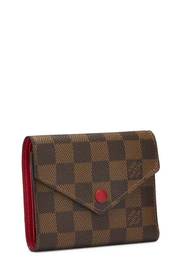 LOUIS VUITTON Damier Ebene Victorine Wallet - Red
