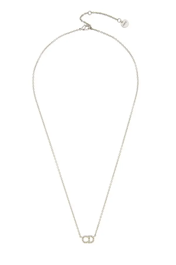 Dior Crystal 'cd' Necklace - Silver