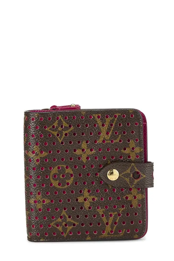 LOUIS VUITTON Monogram Canvas Perforated Zippy Compact Wallet - Brown