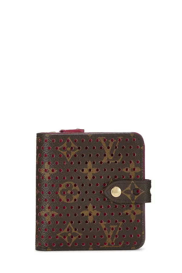 LOUIS VUITTON Monogram Canvas Perforated Zippy Compact Wallet - Pink