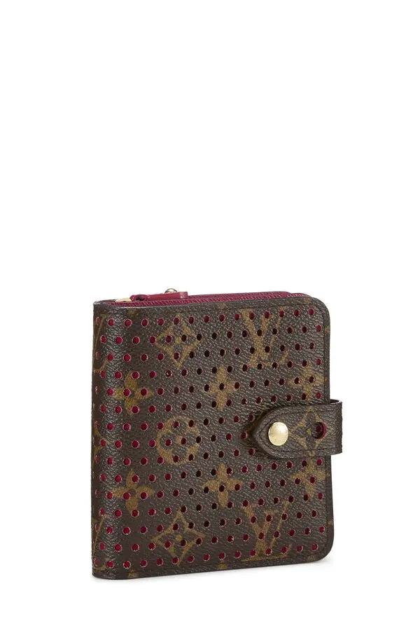 LOUIS VUITTON Monogram Canvas Perforated Zippy Compact Wallet - Pink