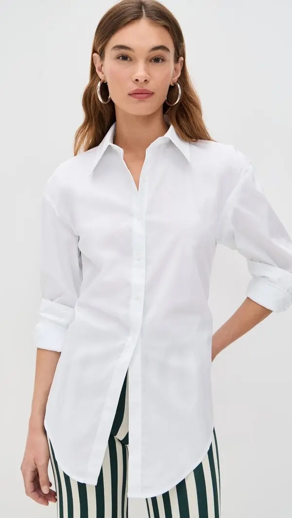 SIMONMILLER Loch Poplin Button-up Shirt - Macadamia