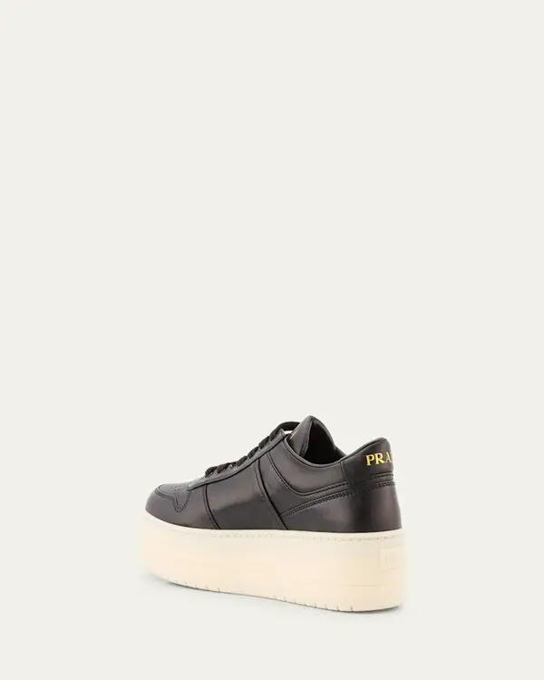 Prada Downtown Leather Platform Sneakers