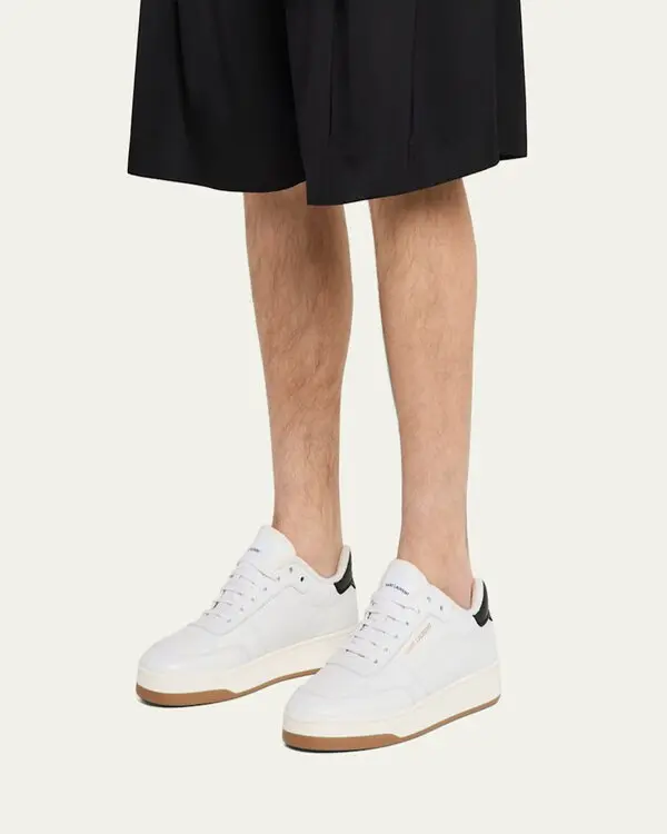 Saint Laurent Sl/61 Leather Low-top Sneakers - White/black