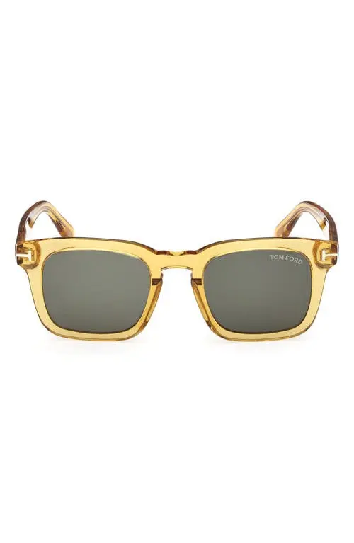 TOM FORD 50mm Square Sunglasses - Shiny Yellow / Green