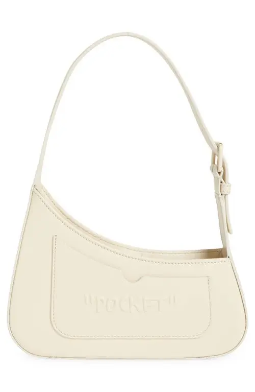 Off-White Jitney Quote Leather Shoulder Bag Beige Editorialist