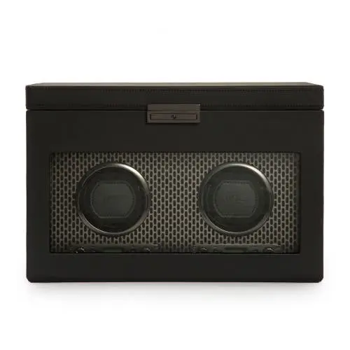 Wolf Axis Double Watch Winder With Storage - Powder Coat