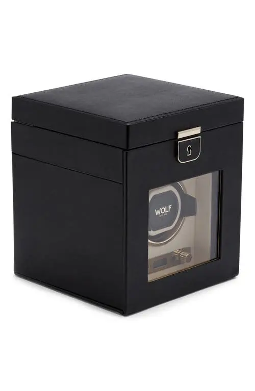 Wolf Palermo Single Watch Winder And Jewelry Box - Black