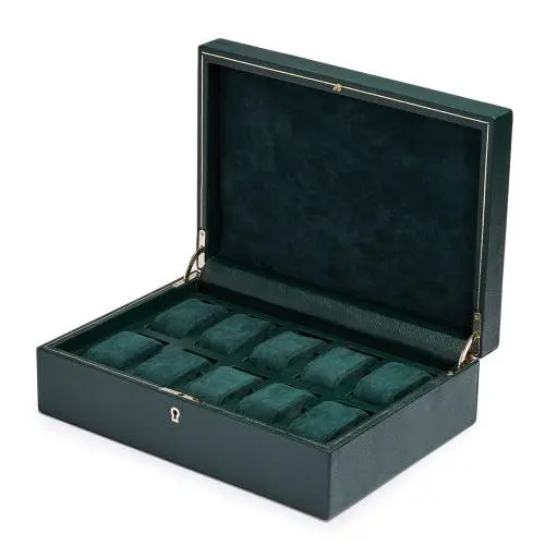 Wolf 10 Piece Watch Box - Green
