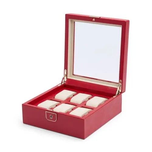 Wolf Palermo 6-piece Watch Box - Red