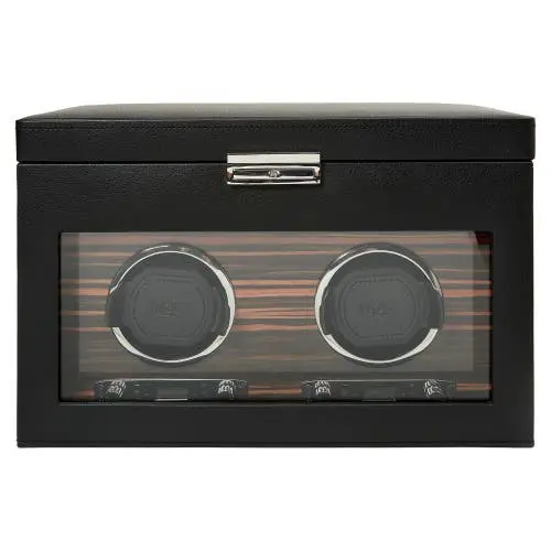 Wolf Roadster Double Watch Winder With Storage - Black