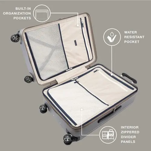 TRAVELPRO Platinum Elite Hardside Expandable 25" Medium Checked Spinner Luggage - Metallic Sand