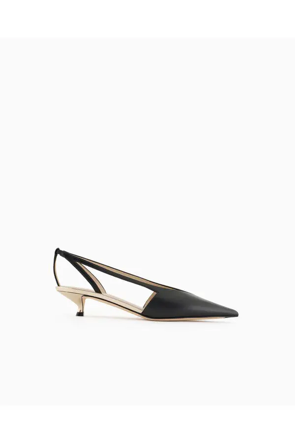 Giorgio Armani Leather Court Shoes - Black