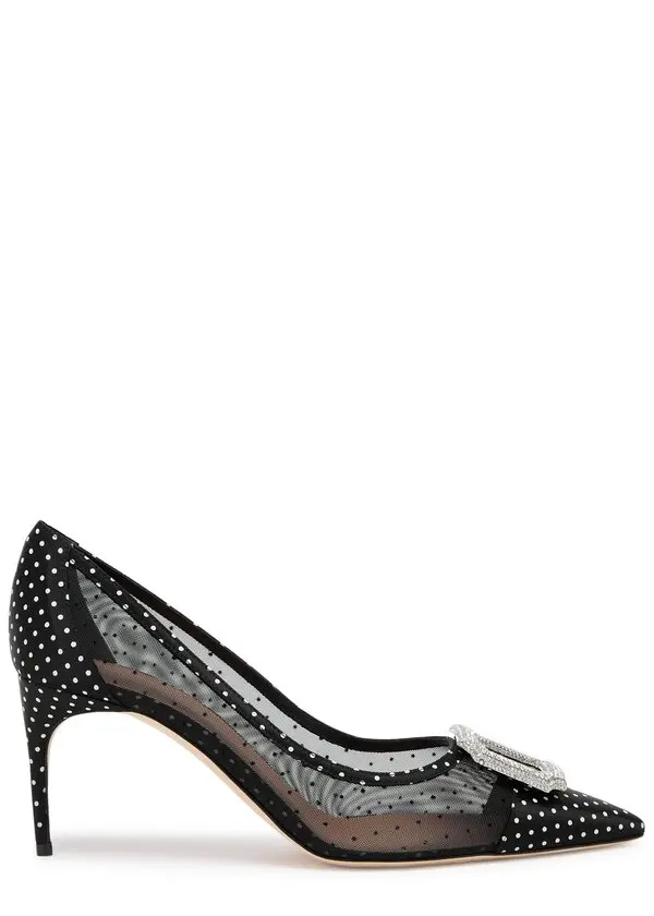 MALONE SOULIERS Monroe 70 Mesh Pumps - Black