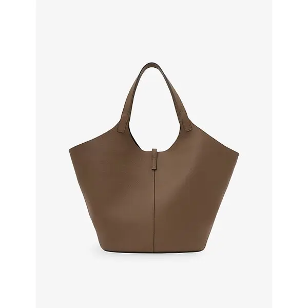 REISS Lyra Leather And Suede Tote Bag