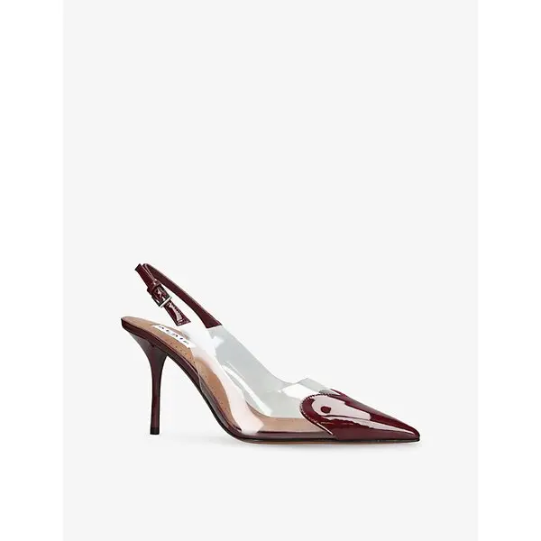 Alaïa Coeur 90 Heart-shaped Patent-leather Slingbacks - Wine