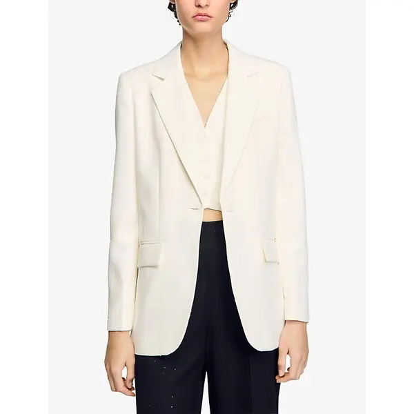 Sandro Notched-lapel Single-breasted Woven Blazer