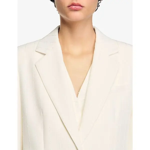 Sandro Notched-lapel Single-breasted Woven Blazer