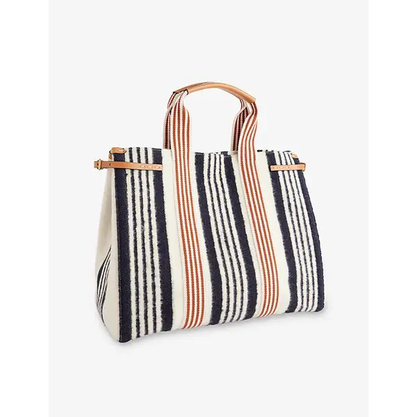 Valentino Garavani Striped Woven-blend Tote Bag