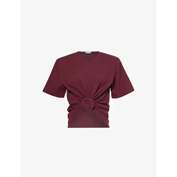 Magda Butrym Stretch-cotton T-shirt With Rose Appliqu