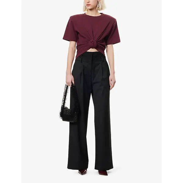 Magda Butrym Stretch-cotton T-shirt With Rose Appliqu