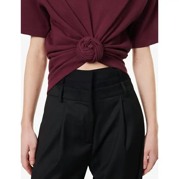 Magda Butrym Stretch-cotton T-shirt With Rose Appliqu