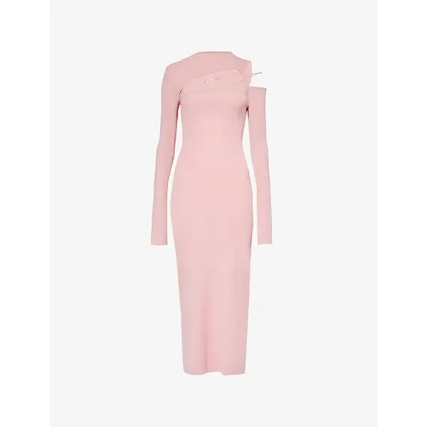 mach mach pink dress Mach & Mach Crystal-embellished Satin Mini Dress in Pink
