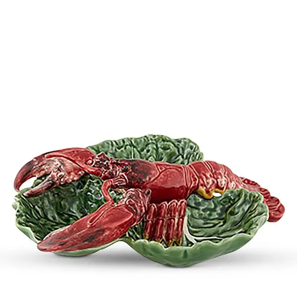 BORDALLO PINHEIRO Bordallo Pinhero Cabbage With Lobsters Large Appetizer Plate - No Color
