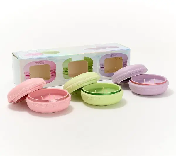 HOMEWORX BY SLATKIN + CO. As Is 3pc Pastel Macaron Candle - One-color