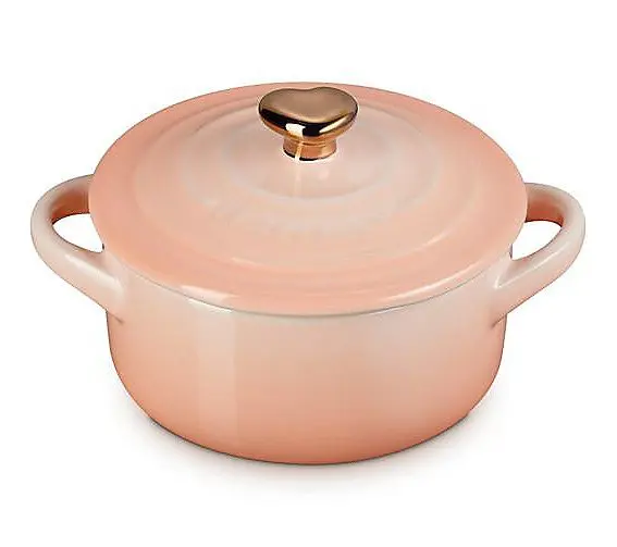 LE CREUSET 8-oz. Mini Round Cocotte With Rose G Old Heart Knob - One-color