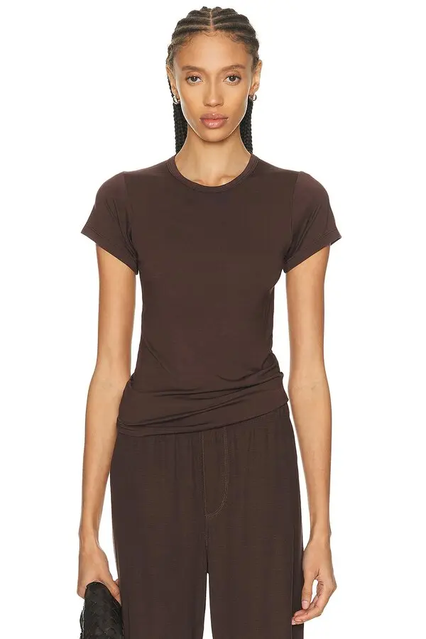 Eterne Fitted Crewneck T-shirt - Espresso