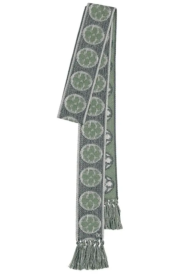 Valentino Garavani Cerchio Con Fior Scarf In Green - Avorio  Blu  & Verde Acqua