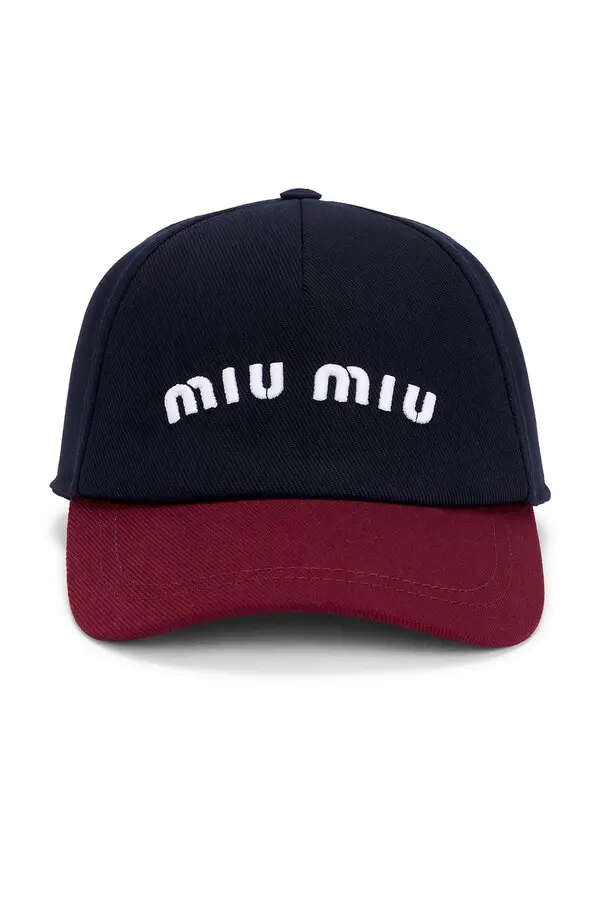 Miu Miu Baseball Hat - Blue & Bordeaux