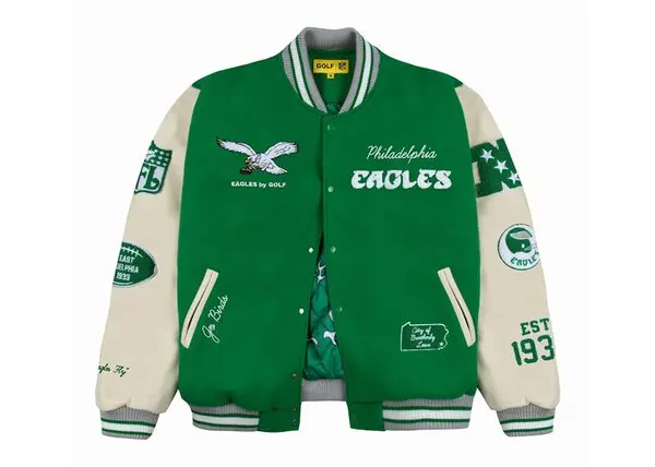GOLF LE FLEUR Golf Wang X Nfl Eagles Letterman Jacket