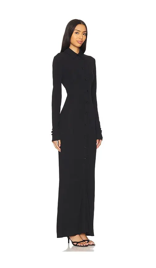 EAVES Long Sleeve Button Up Maxi Dress