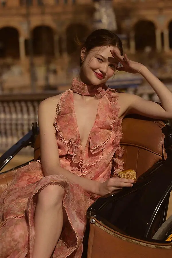 Bhldn Landon Organza 3d Ruffle Maxi Dress In Pink - 31% Off | Editorialist